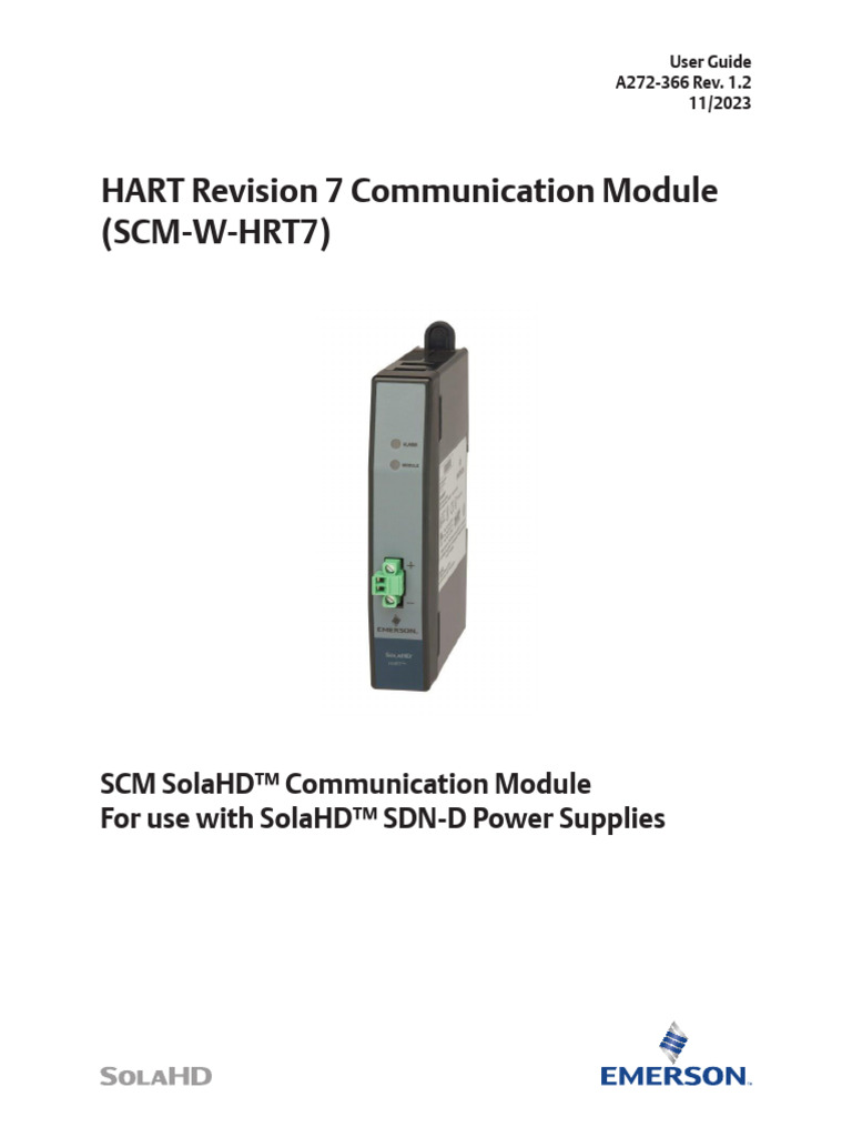 Manual SCM W hrt7 Hart Communication Module User Guide A272 366 Solahd ...