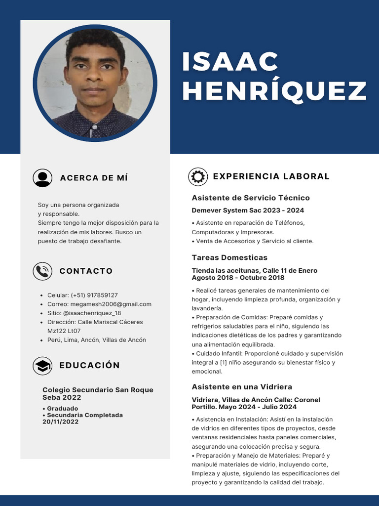 Curriculum Isaac Henríquez | PDF