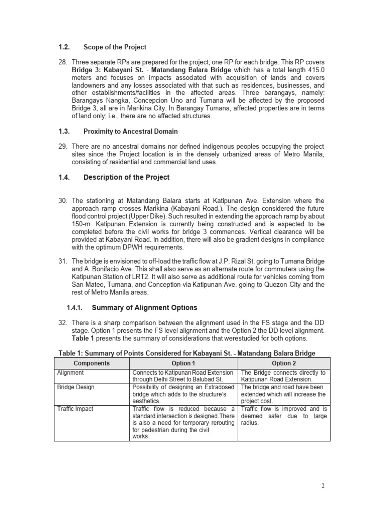 CLIFF Metro Manila Bridges Project - Bridge 3 - Kabayani ST | PDF