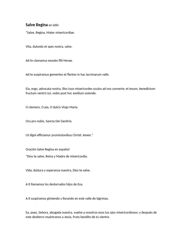 Salve Regina en Latín | PDF