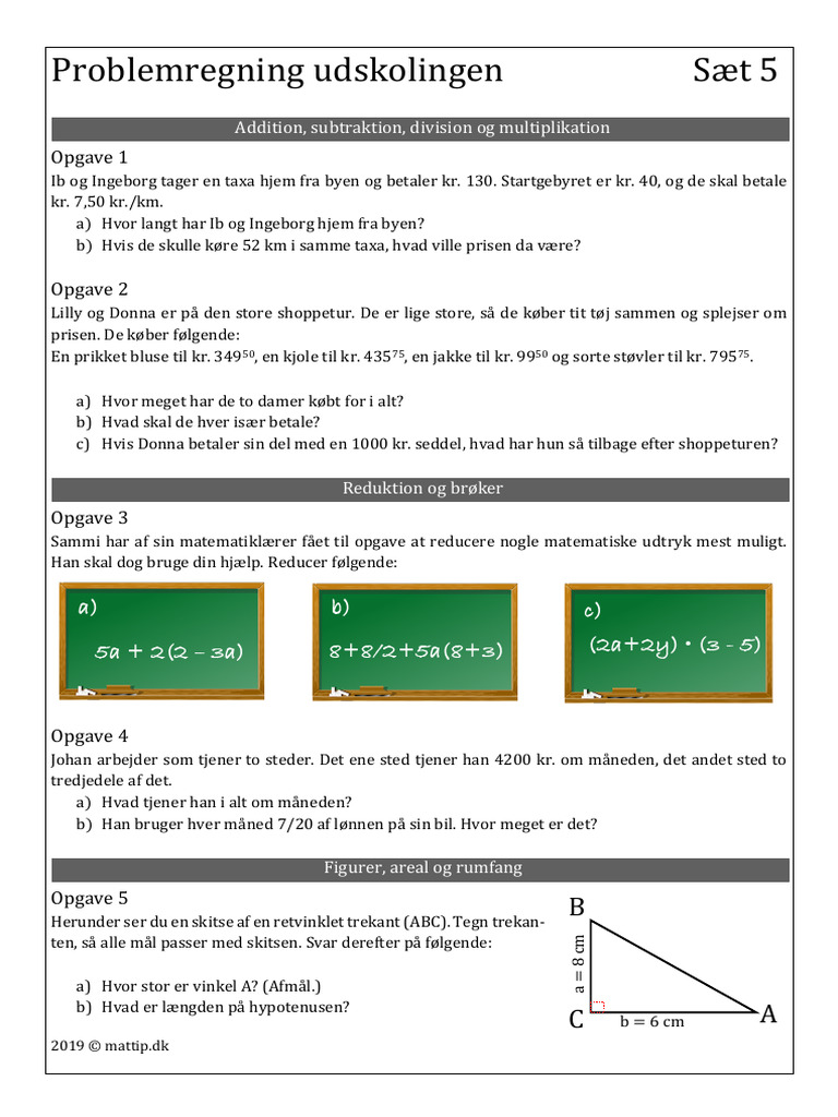 Problemregning Sæt 5 | PDF