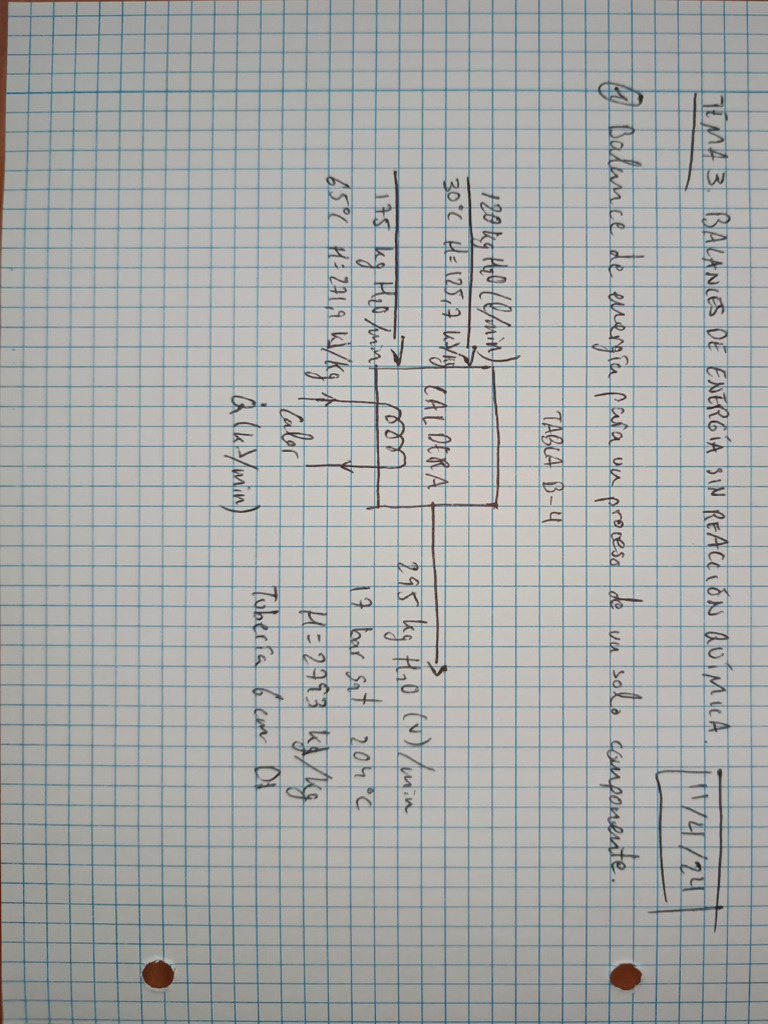 BIQ Tema 3. Balances de Energía Sin Reacción Química. Ejercicios | PDF