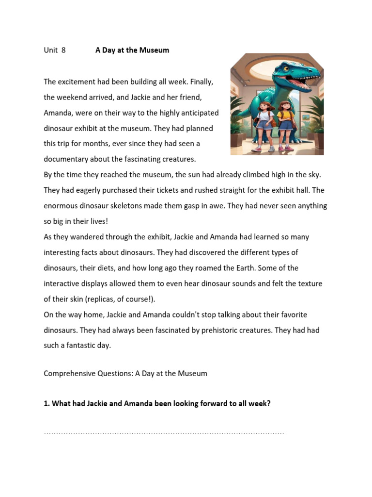 Comprehension Text at The Museum | PDF | Social Science | Art