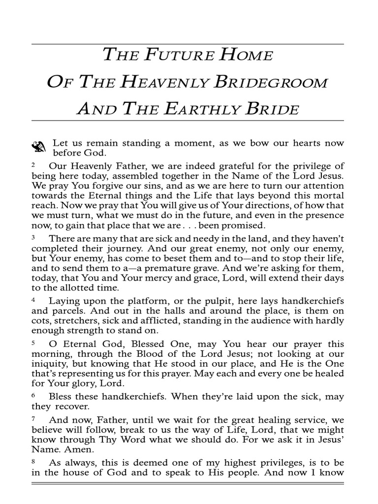 64-0802 The Future Home of The Heavenly Bridegroom and The Earthly ...