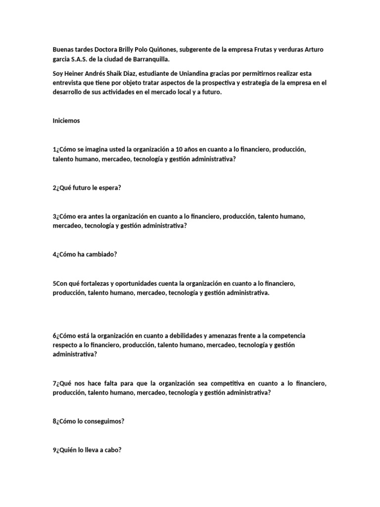 preguntas entrevista | PDF