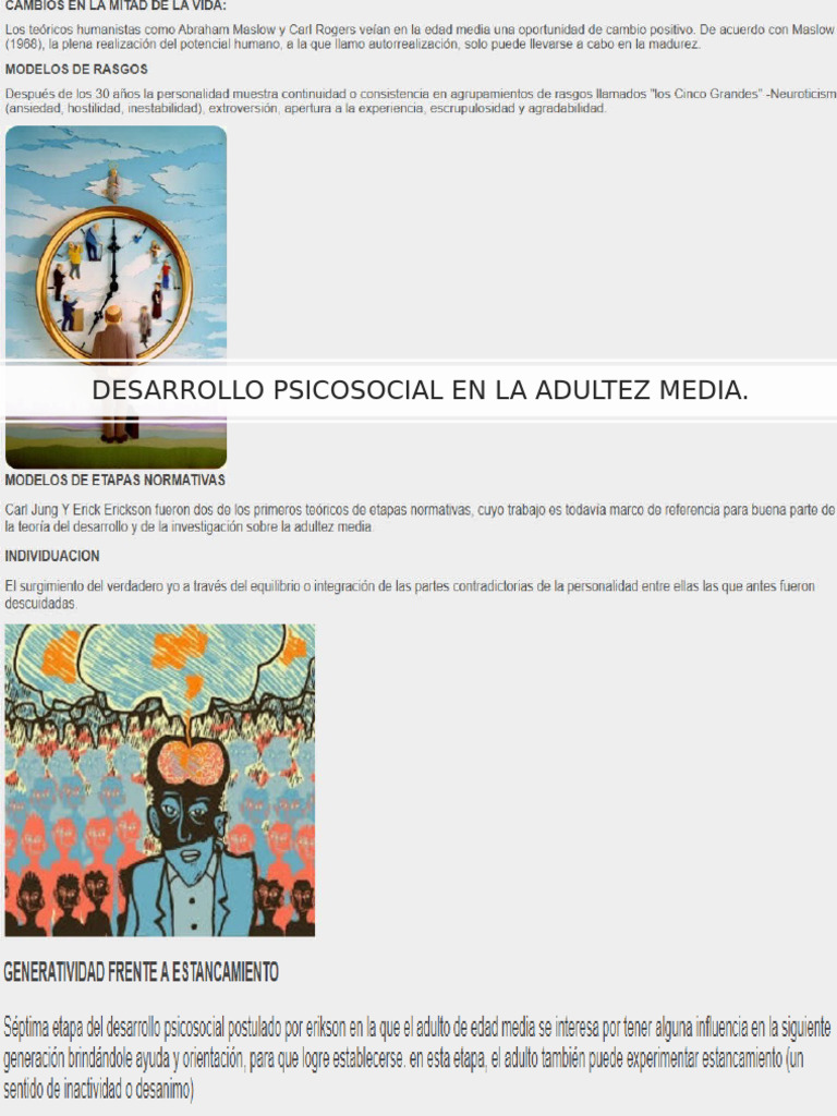 Desarrollo Psicosocial en La Adultez Media, Semana 10 | PDF
