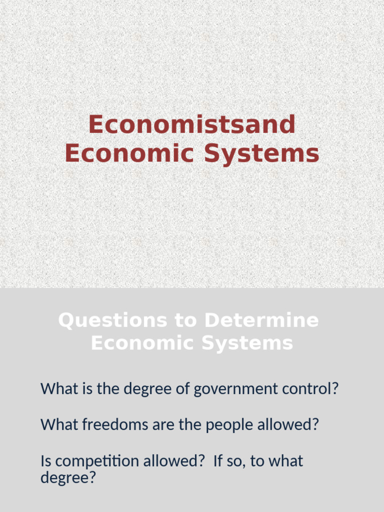 7 Economic Systems | PDF