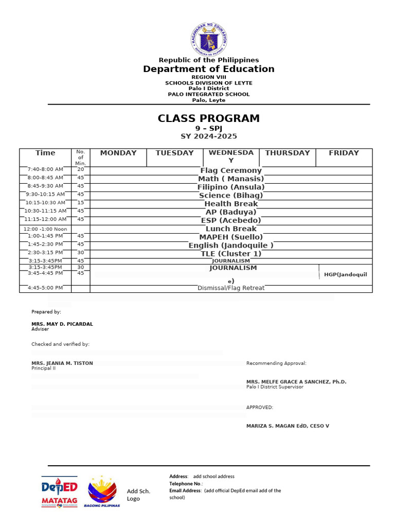 9 SPJ Class Program | PDF