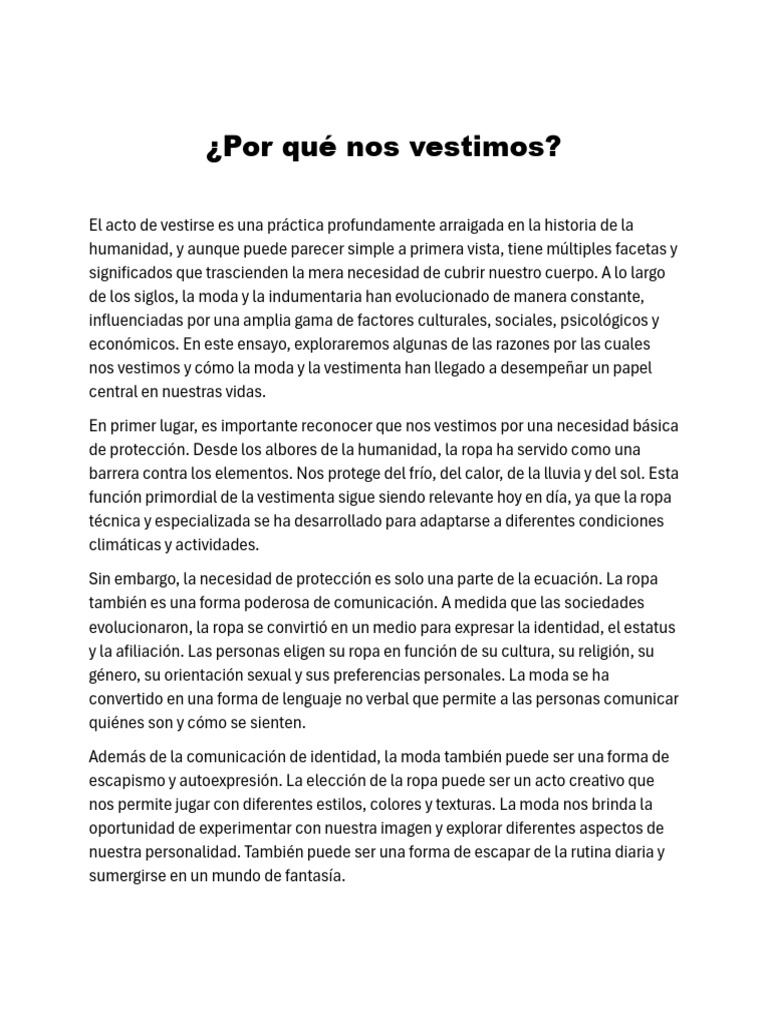 Por qué nos vestimos | PDF