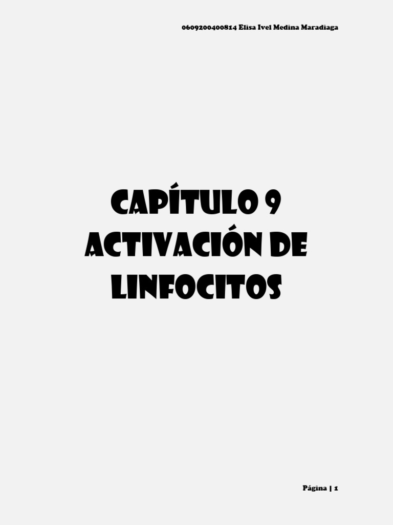 Resumen Capítulo 9 Inmuno | PDF | Célula T | Linfocitos