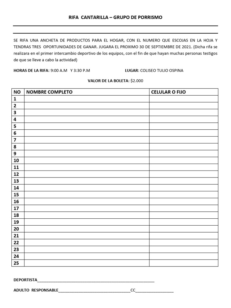 Rifa Cantarilla | PDF