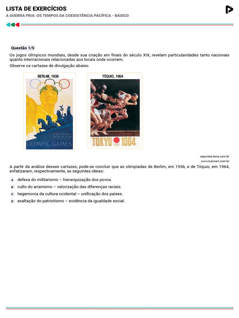 Historia-A Guerra Fria - Os Tempos Da Coexistência Pacífica - Básico | PDF
