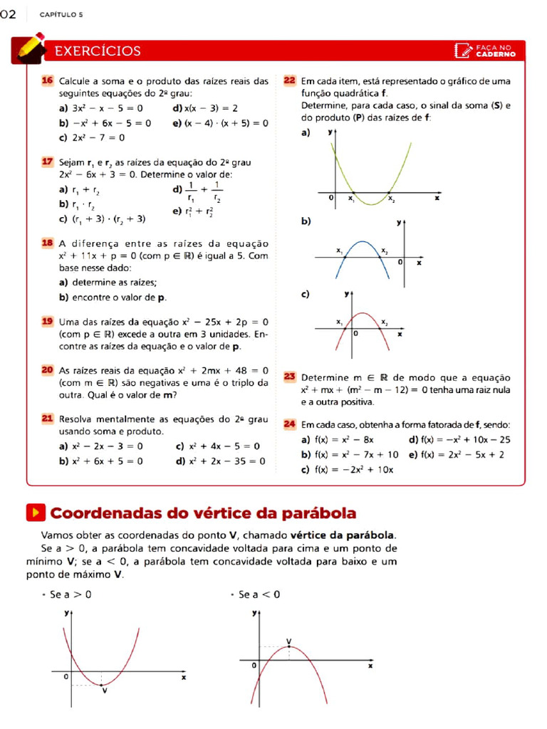Coordenadas Do Vértice e Gráfico Da Função Quadrática | PDF