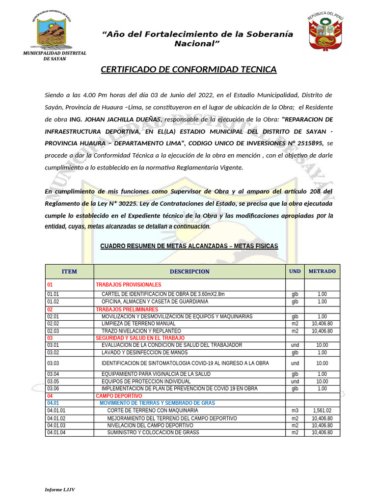 Certificado de Conformidad Tecnica | PDF