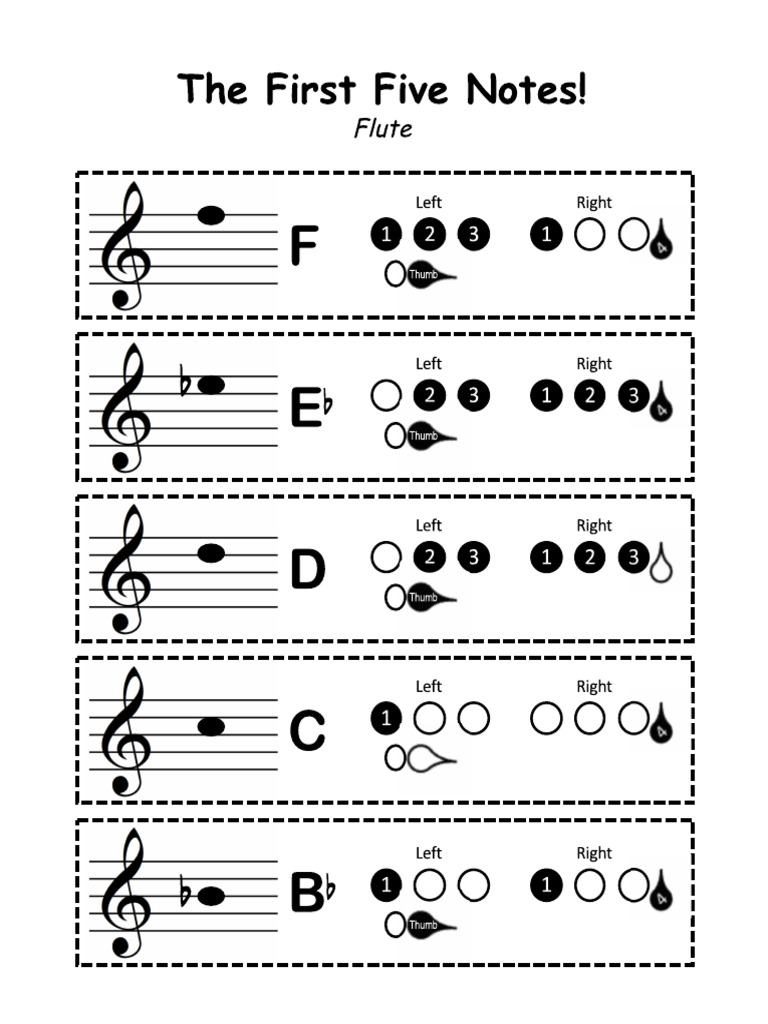 The First Five Notes-Flute | PDF