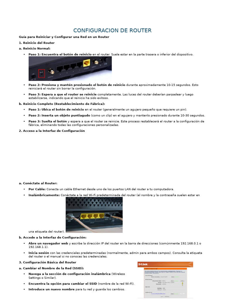 CONFIGURACION DE ROUTER | PDF