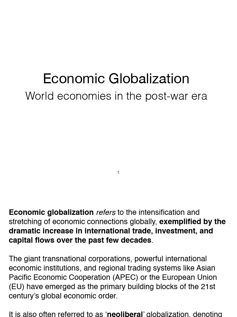 Economic Globalization | PDF