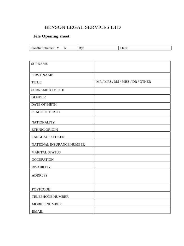 File Opening Form 2023 | PDF