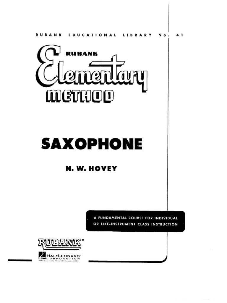 Rubank Elementary Saxophone Method | PDF