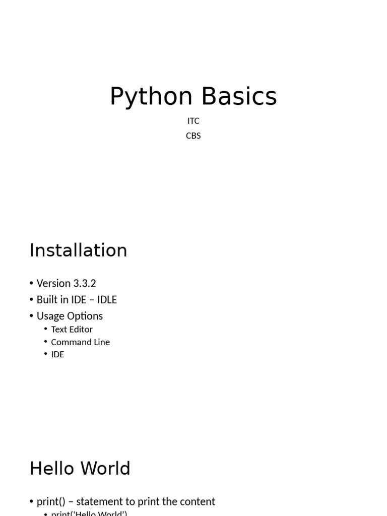 Python Lect 1 | PDF
