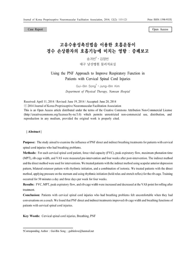 Using The PNF Approach To Improve Respiratory Function in Patients With ...