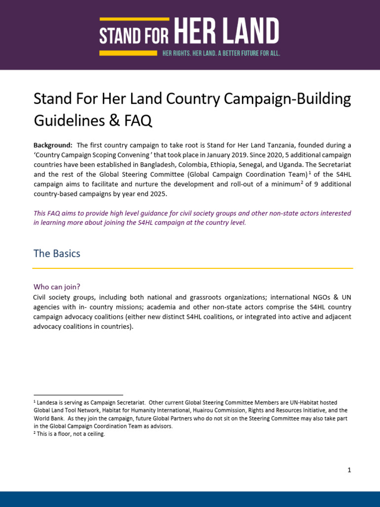 Country Campaign FAQ 2023 | PDF | Governance | Empowerment