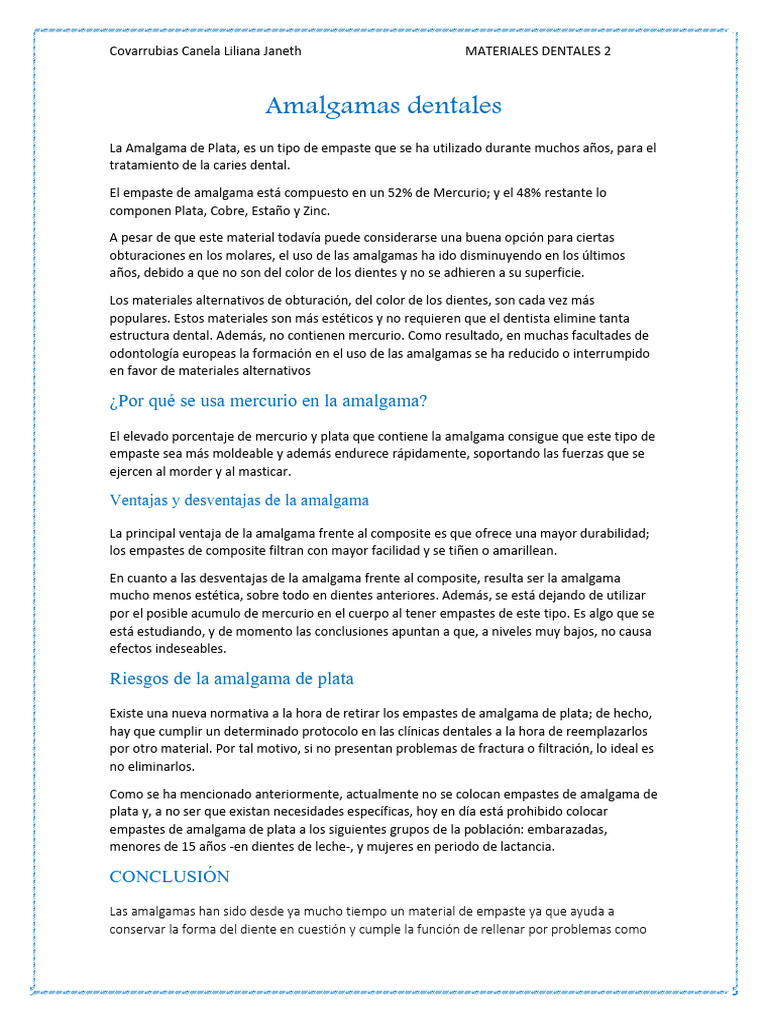 Amalgamas dentales | PDF