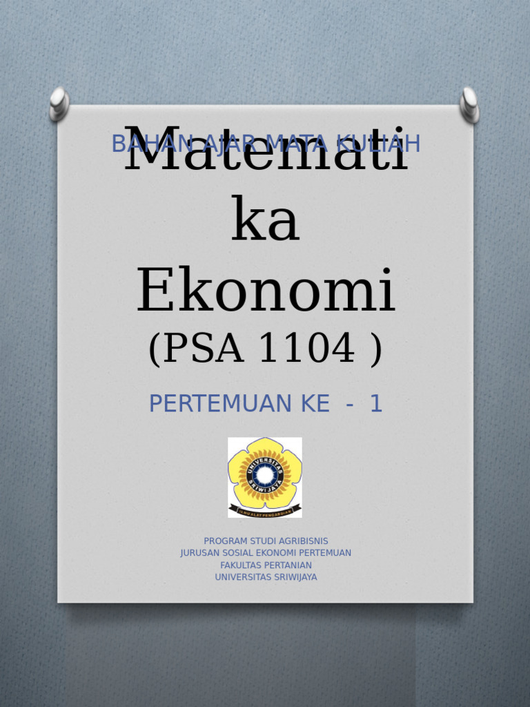 Matek Pertemuan 1 | PDF