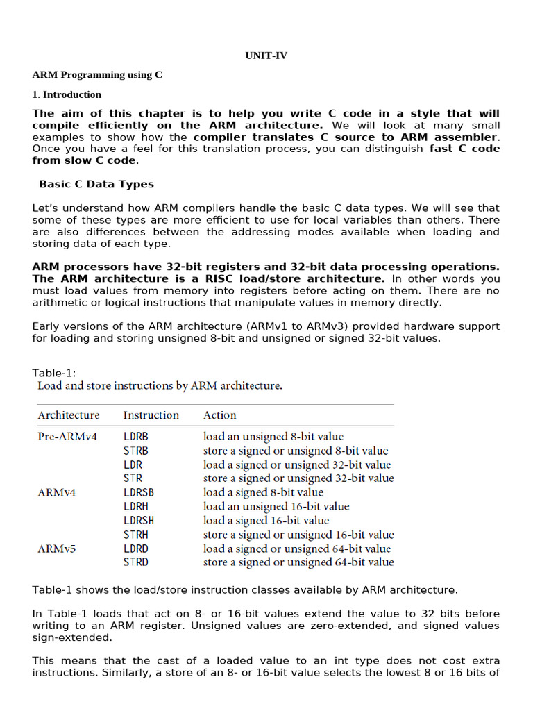 UNIT-IV Basic C Data Types | PDF UNIT-IV Basic C Data Types | PDF