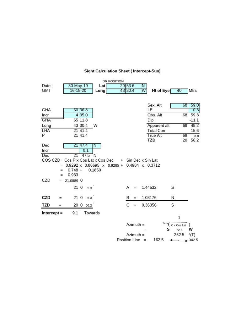 Sight Calculation - 124401 | PDF