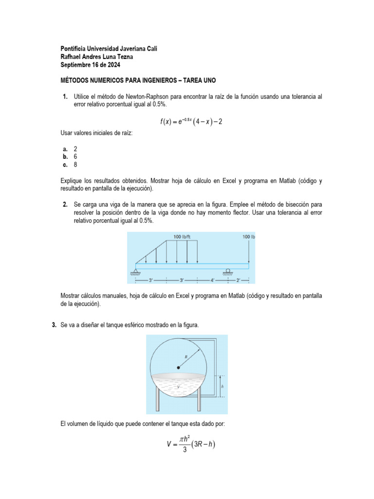 Metodos Numericos - Tarea Uno | PDF