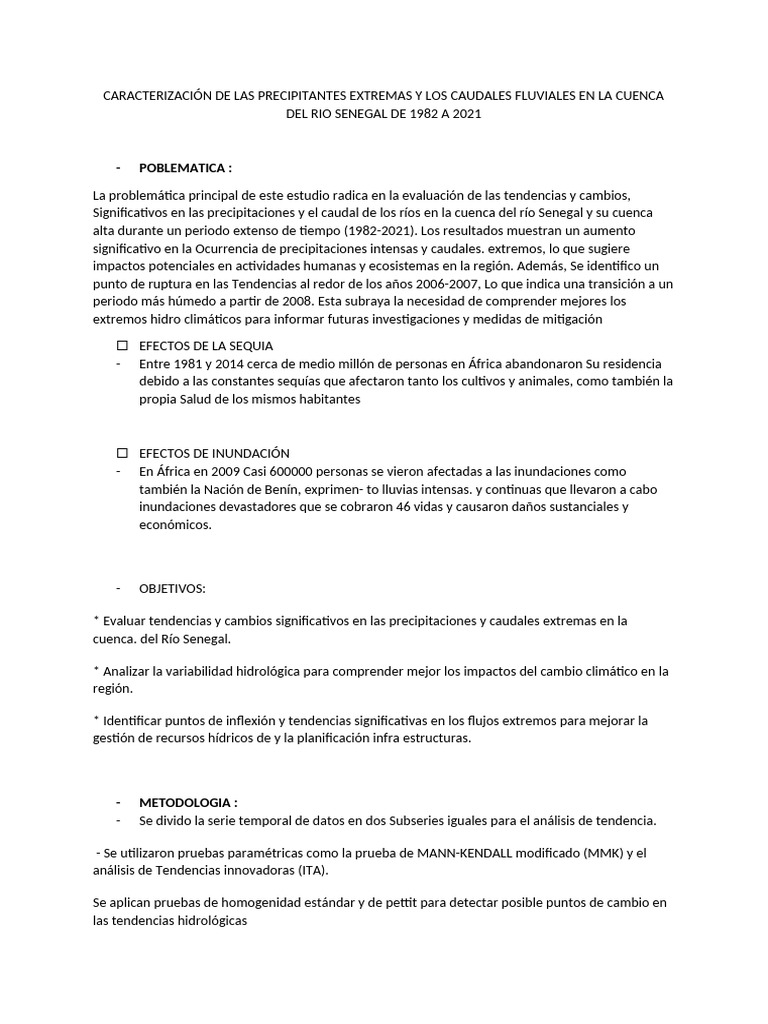 Caracterización de Las Precipitantes Extremas y Los Caudales | PDF