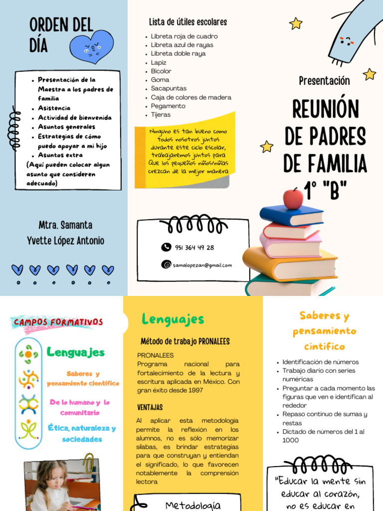 Folleto Informativo Primera Reunion Con Padres de Familia | PDF ...