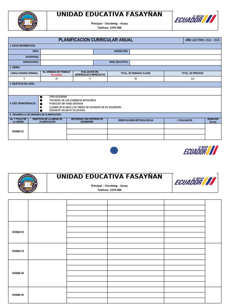 Formato Pca 2024-2025 | PDF