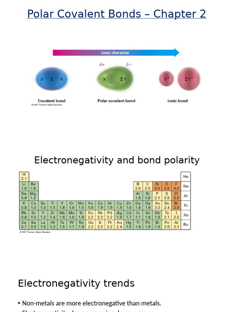 Polar Covalent Bonds Part 1 - Chapter 2 | PDF