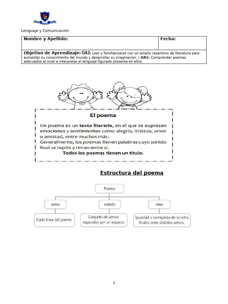Guia Lenguaje Poemas Clase 12ag | PDF