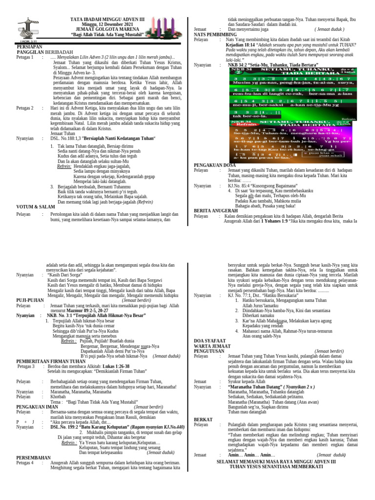 Liturgi Adven III | PDF