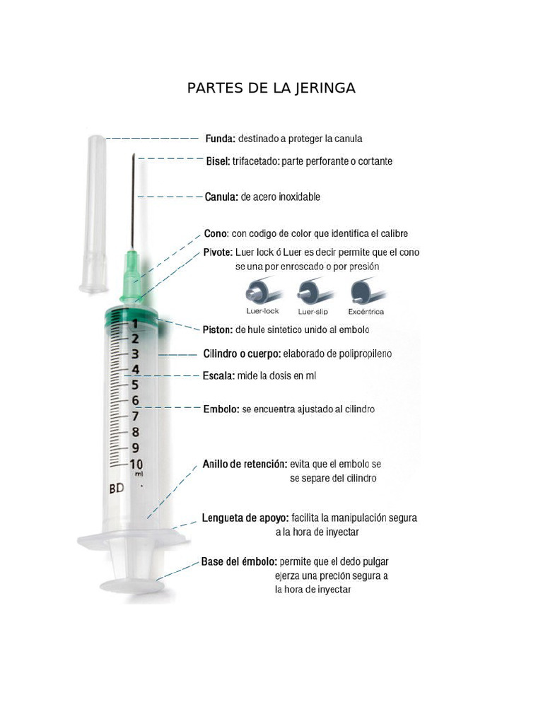 Partes de una Jeringa y Vías de Uso | PDF