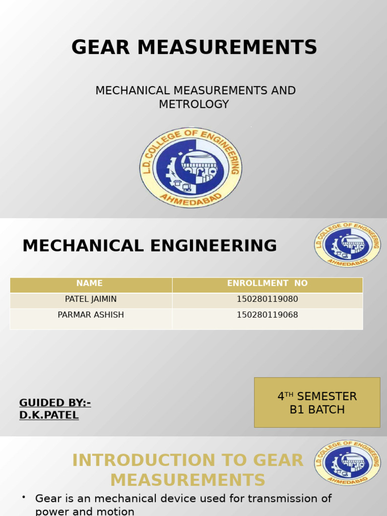 Gear Measurement | PDF