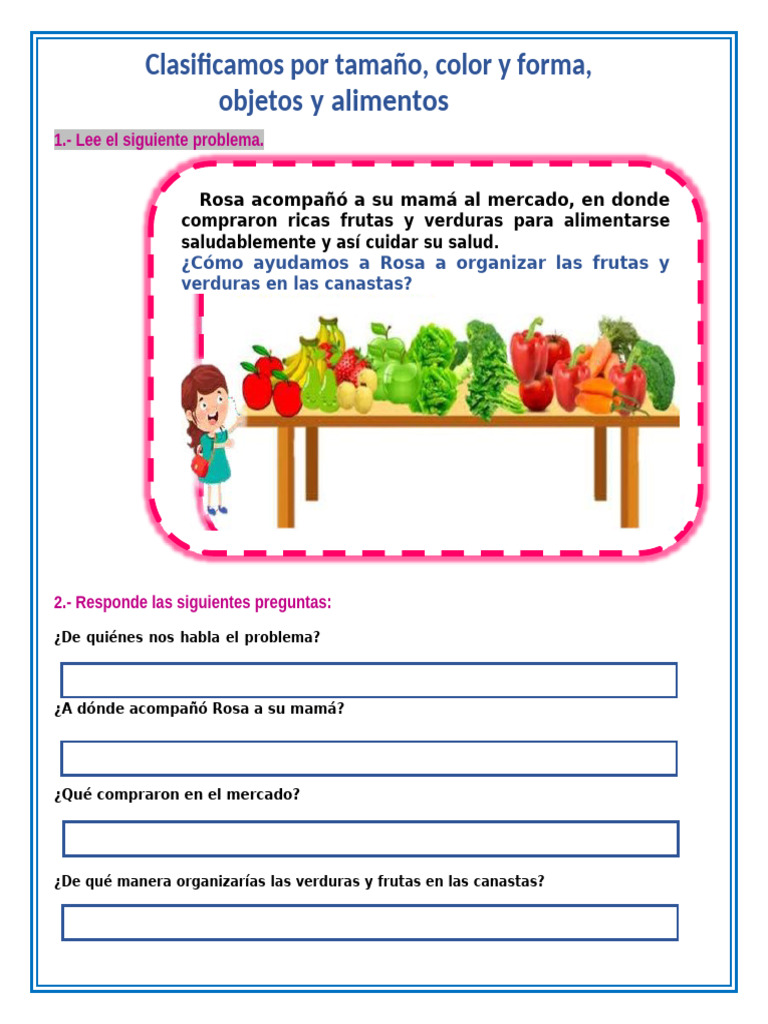 Clasificación de Objetos y Alimentos | PDF | Color | Vegetales