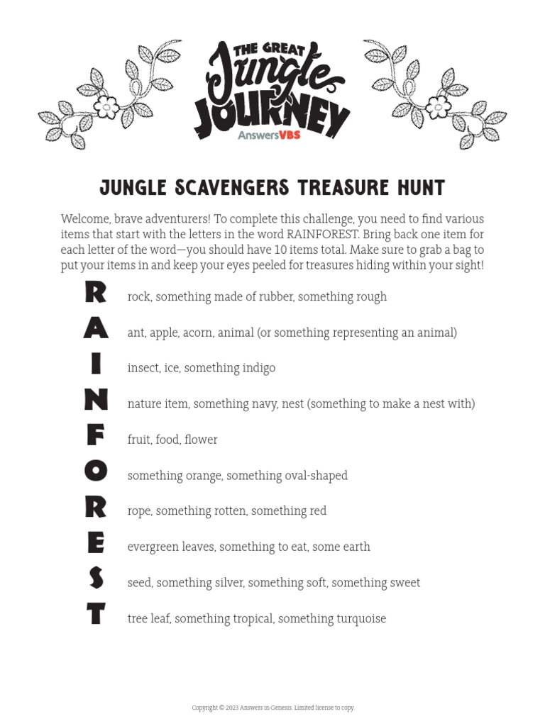 Rainforest Scavengers Treasure Hunt | PDF