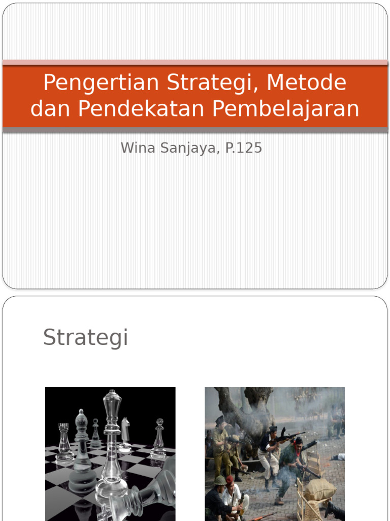 1 - Pengertian Strategi Pembelajaran | PDF