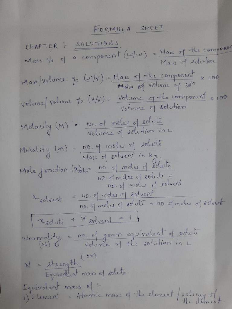 important formulae | PDF