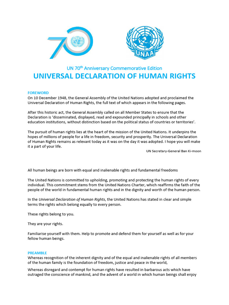 UDHR English Version | PDF