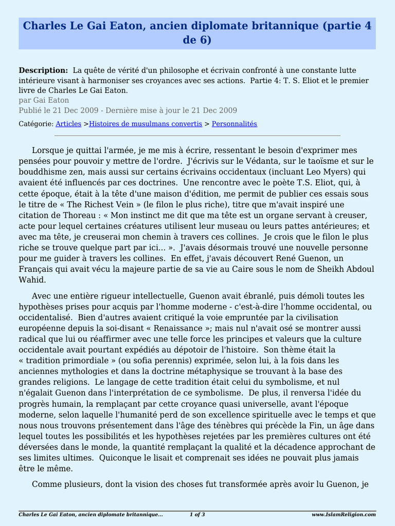 Charles Le Gai Eaton Former British Diplomat Part 4 of 6 162 FR | PDF