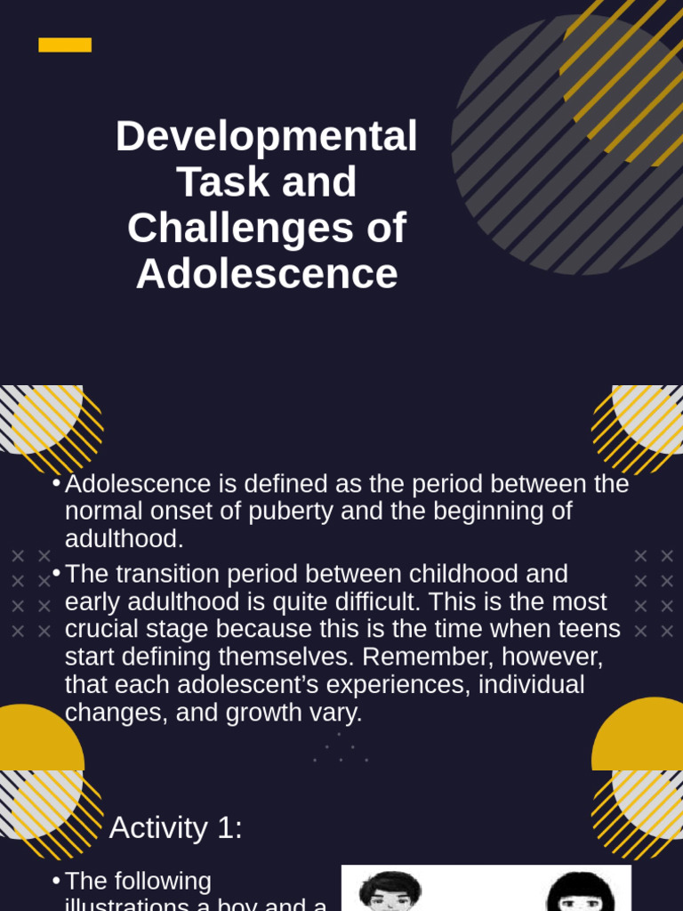 PerDev Q1 Lesson 5 Developmental Task and Challenges of Adolescence | PDF