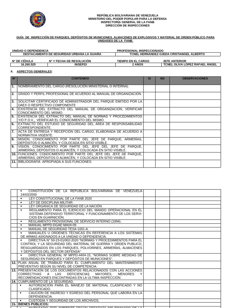 GUIA ARMAMENTO ACTUALIZADA HOMOLOGADA - Docx Redi Occidental | PDF