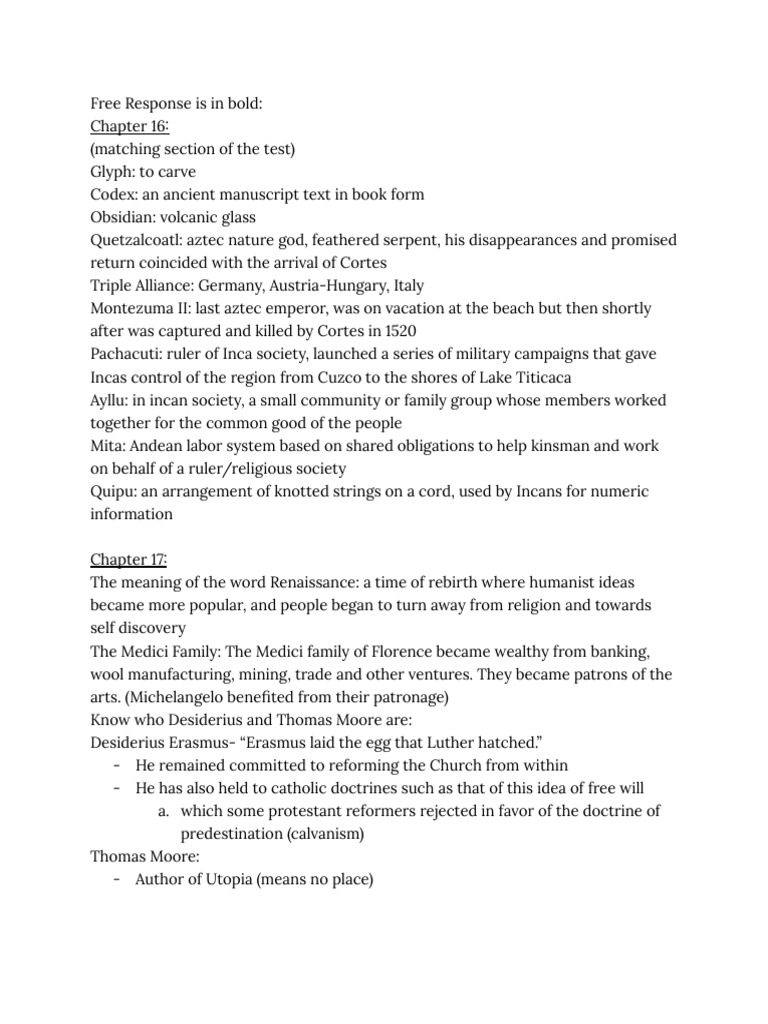 World History Study Guide | PDF