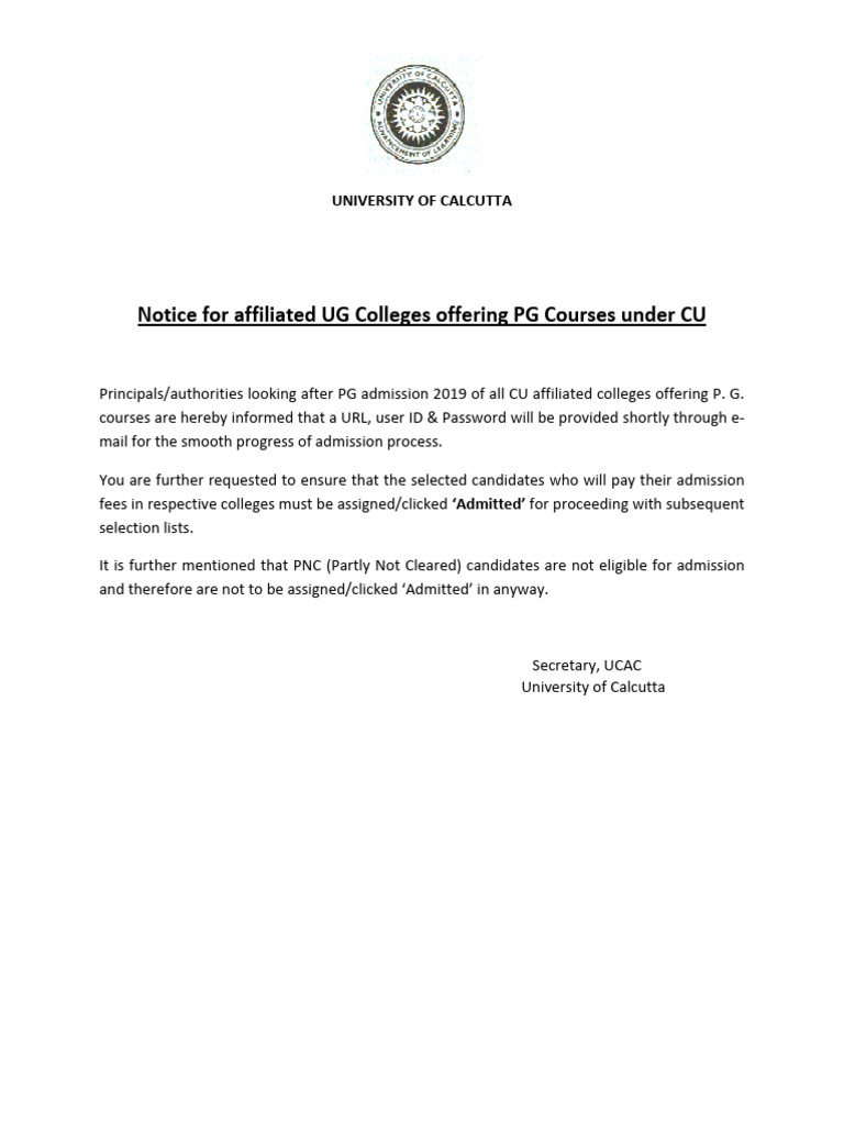 Notice College Admission | PDF
