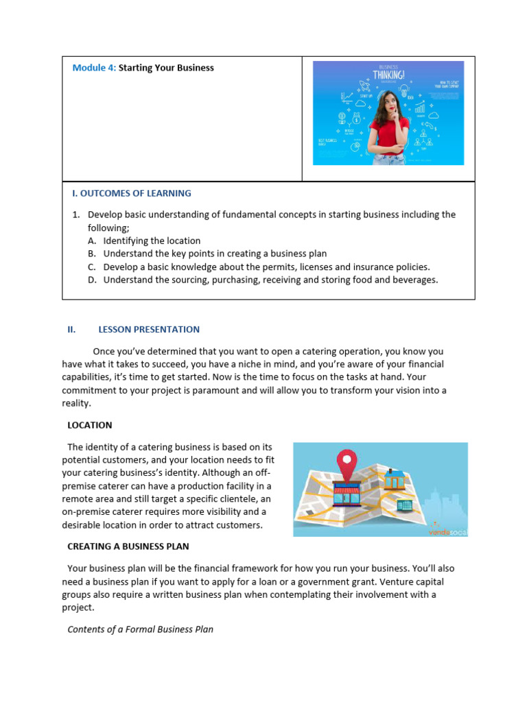 Module 4 - starting your business | PDF